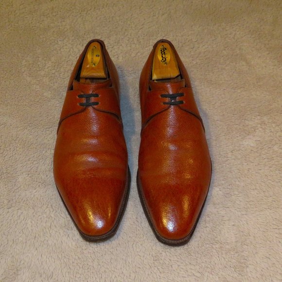 corthay | Shoes | Corthay Arca Pullman Dark Orange Pebbled Leather Two ...